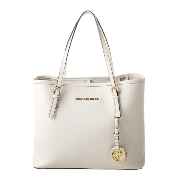 Michael Kors | Bags | Michael Kors Large White Coated Canvas Tote ...